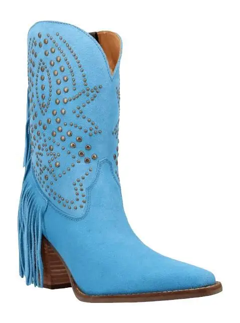 DINGO Star Power Studded Western Boots - Blue