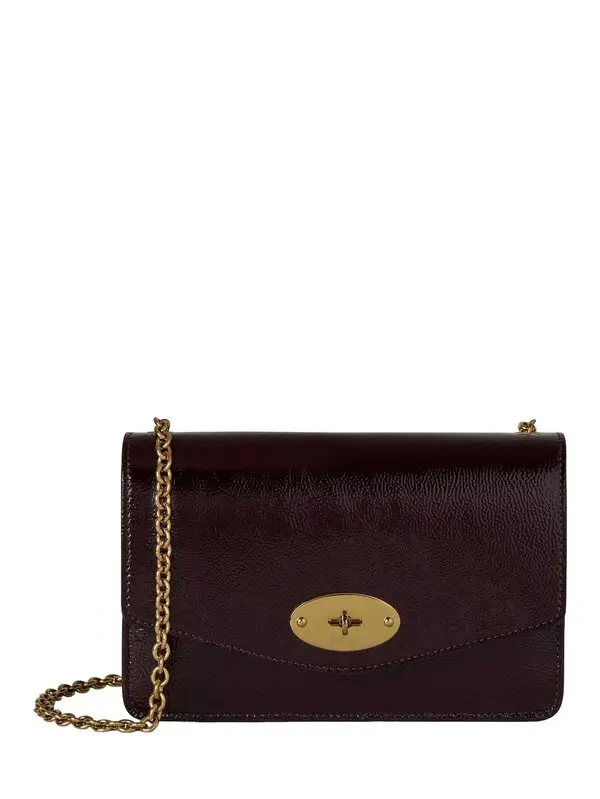 Mulberry Small Darley Patent Leather Crossbody Bag - Deep Aubergine