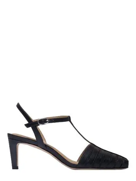 Bernardo Peoria Leather T-strap Pumps - Black