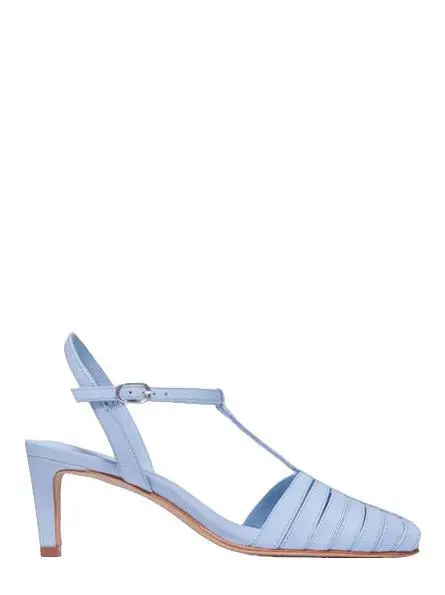 Bernardo Peoria Leather T-strap Pumps - Something Blue