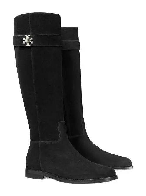 Tory Burch Turnlock Knee High Riding Boot - Perfect Black