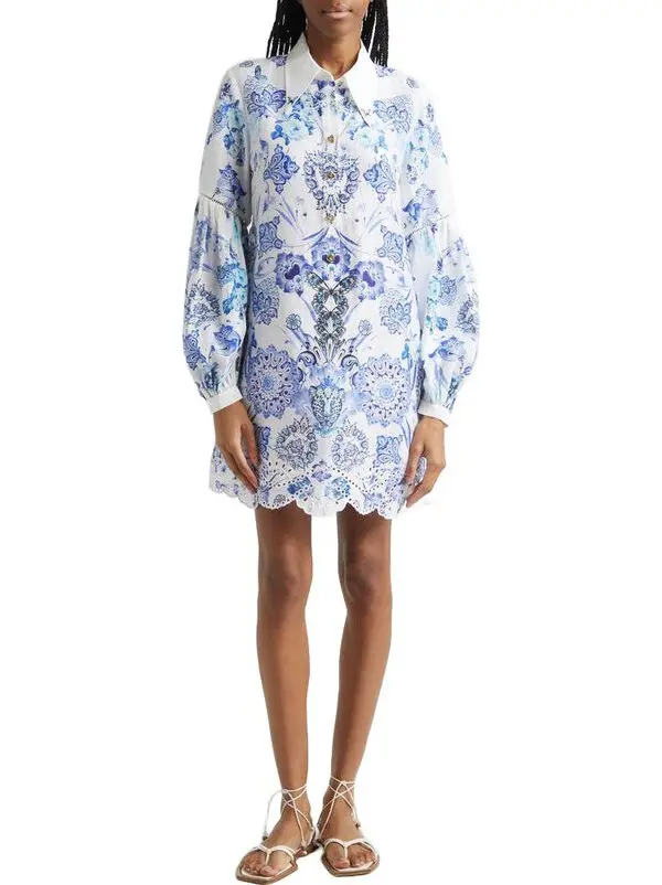 Camilla Long Sleeve Linen & Silk Shirtdress - All About That Lace