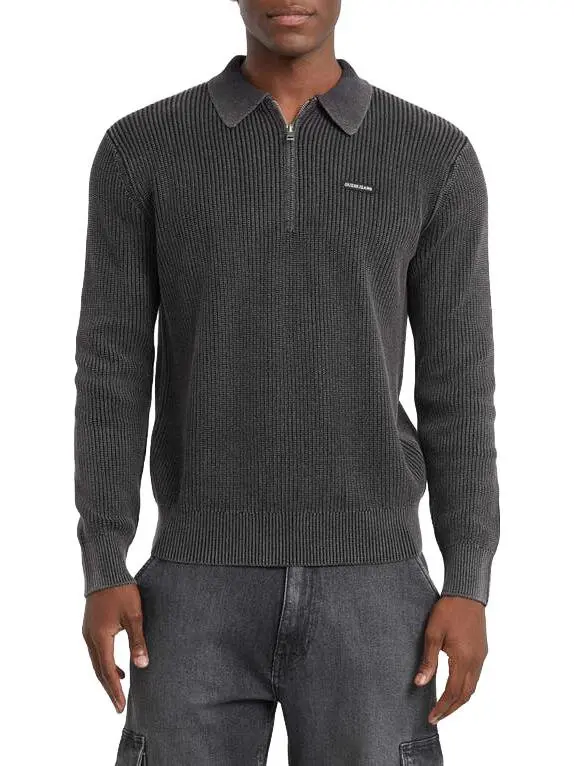 Guess Organic Cotton Half-zip Sweater - Black