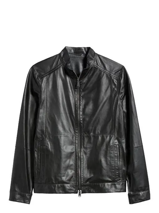Bugatchi Reversible Leather Jacket - Black
