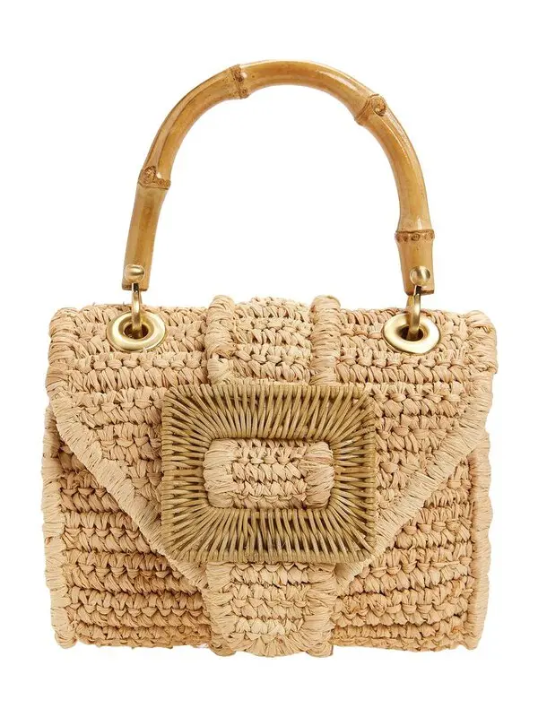 Pamela Munson The Avis Mini Raffia Shoulder Bag - Natural