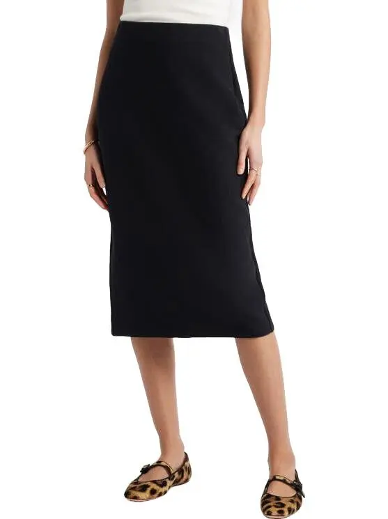 Caslon Ottoman Knit Midi Skirt - Black