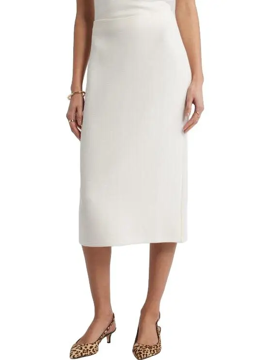 Caslon Ottoman Knit Midi Skirt - White Hot