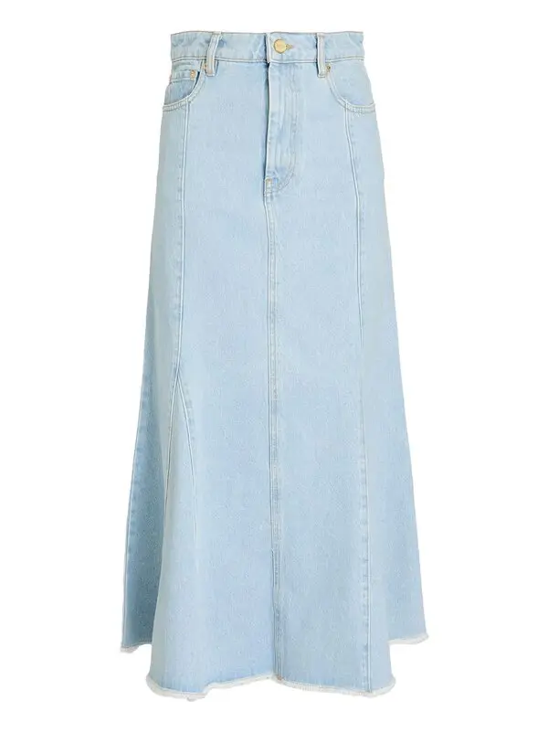 GANNI Denim Midi Skirt - Light Denim