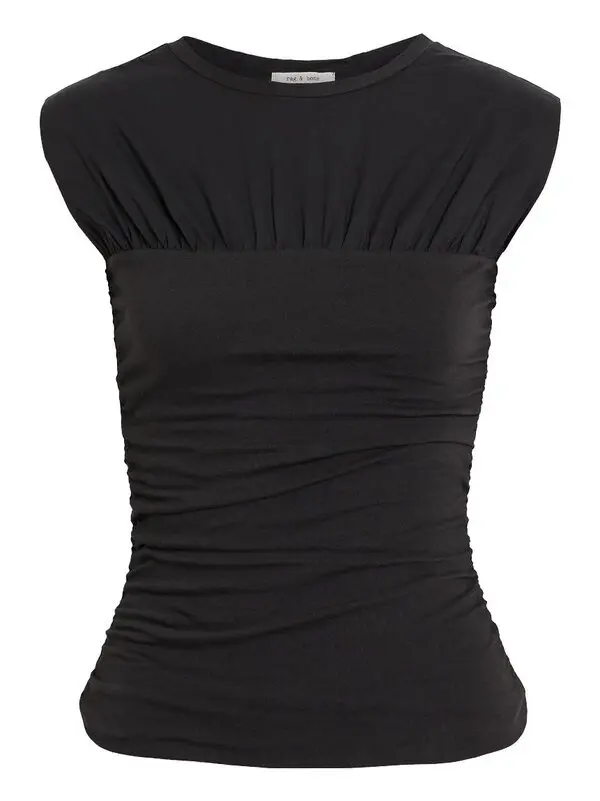 Rag & Bone Mica Ruched Top - Black