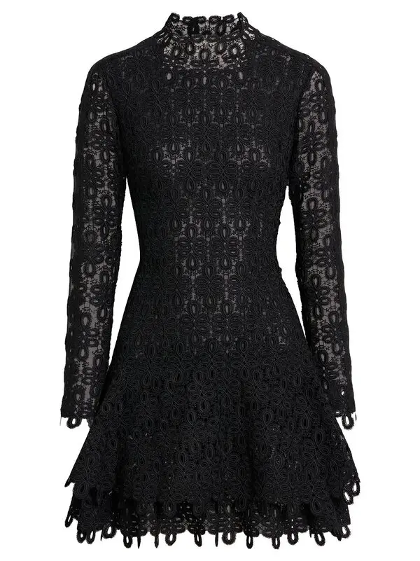 Simkhai Joy Guipure Lace Mini Dress - Black