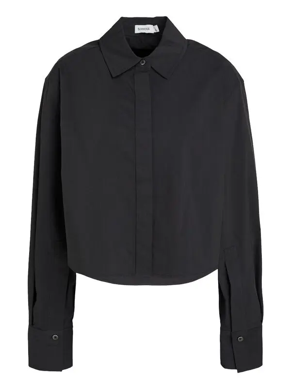 Simkhai Renata Cotton-blend Poplin Shirt - Black