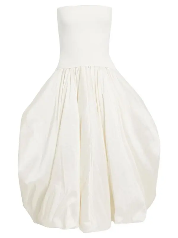 Simkhai Izzy Strapless Midi Dress - Ivory