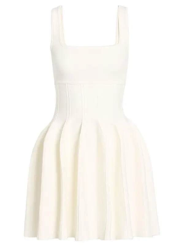 Simkhai Elektra Pleated Stretch-knit Mini Dress - Ivory