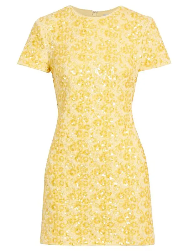 Simkhai Embellished Satin Mini Dress - Yellow