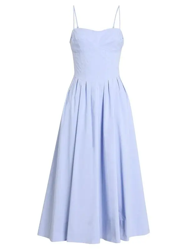 Simkhai Kittiya Pleated Cotton-blend Poplin Midi Dress - Light Blue