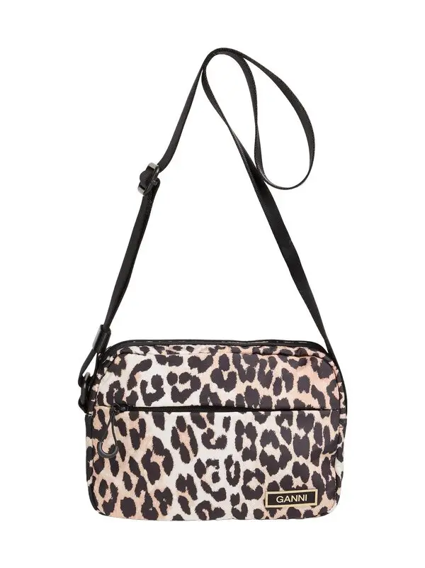 GANNI Leopard-print Shell Shoulder Bag - Animal Print