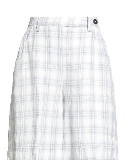Massimo Alba Tartan Linen Bermuda Shorts - White