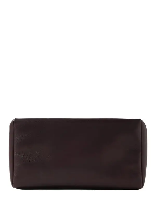 THE ROW Leather Clutch - Dark Brown
