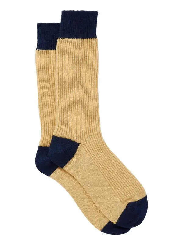 Guest In Residence Ribbed Cashmere Socks - Yellow