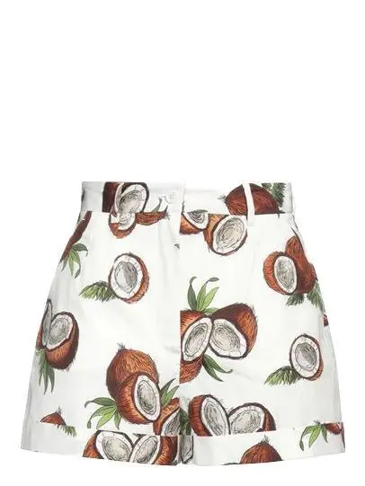 Dolce & Gabbana Floral-print High-waisted Shorts - White