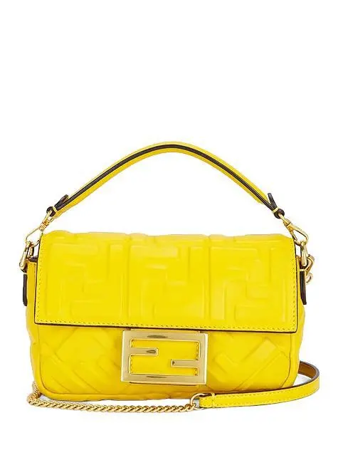 FWRD RENEW Fendi Zucca Mini Baguette Shoulder Bag - Yellow