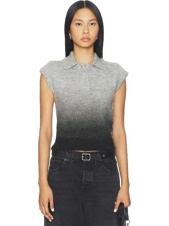 ALIGNE Lexi Knitted Polo Top - Grey