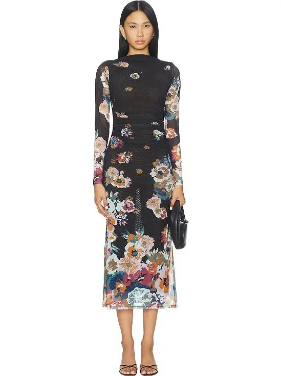 CLEOBELLA Lura Mesh Midi Dress - Vitet Floral Print