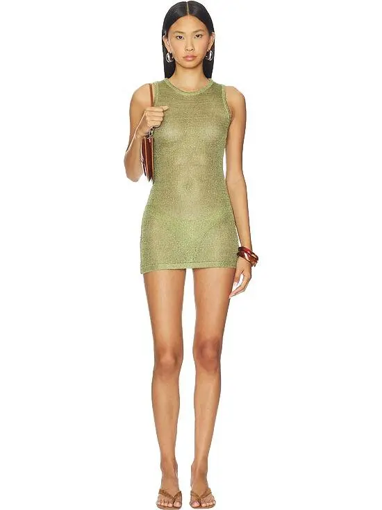 MORE TO COME Albella Mini Dress - Light Olive