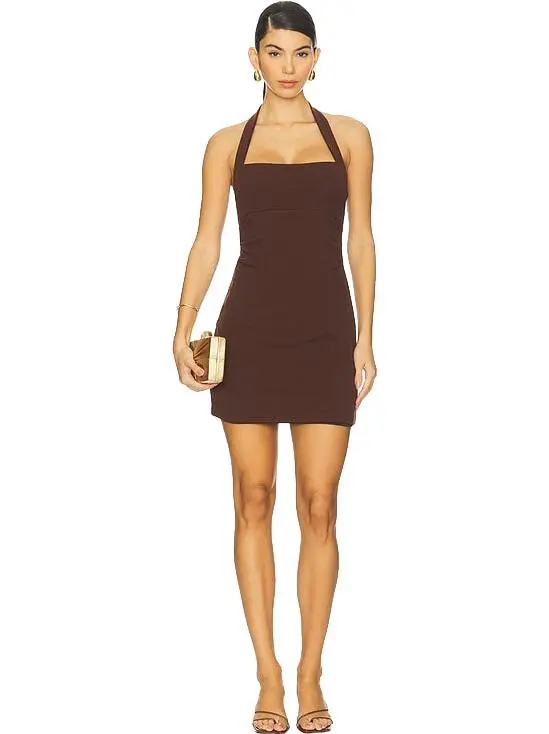 RUNAWAY THE LABEL Franca Mini Dress - Bitter Chocolate