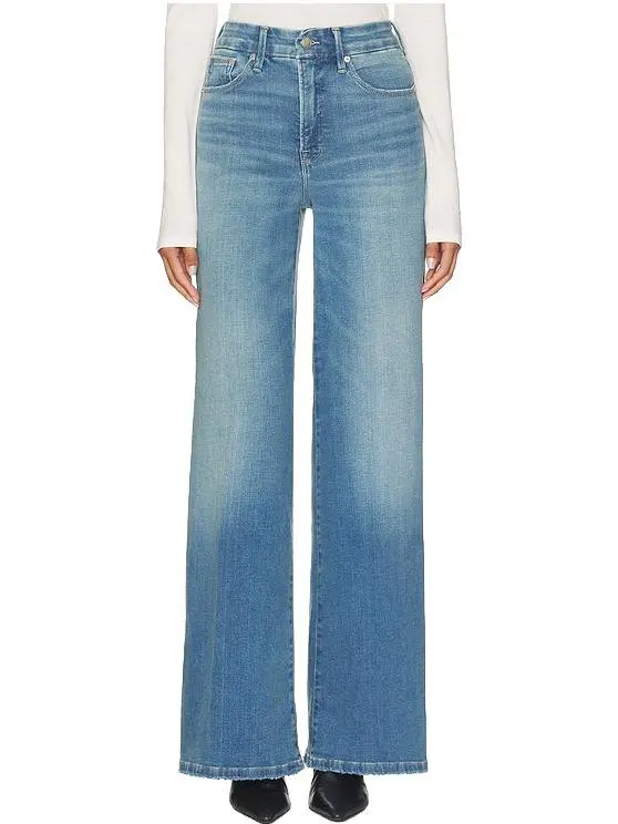 Good American Soft-tech Good Waist Palazzo Leg Jeans - Indigo1146