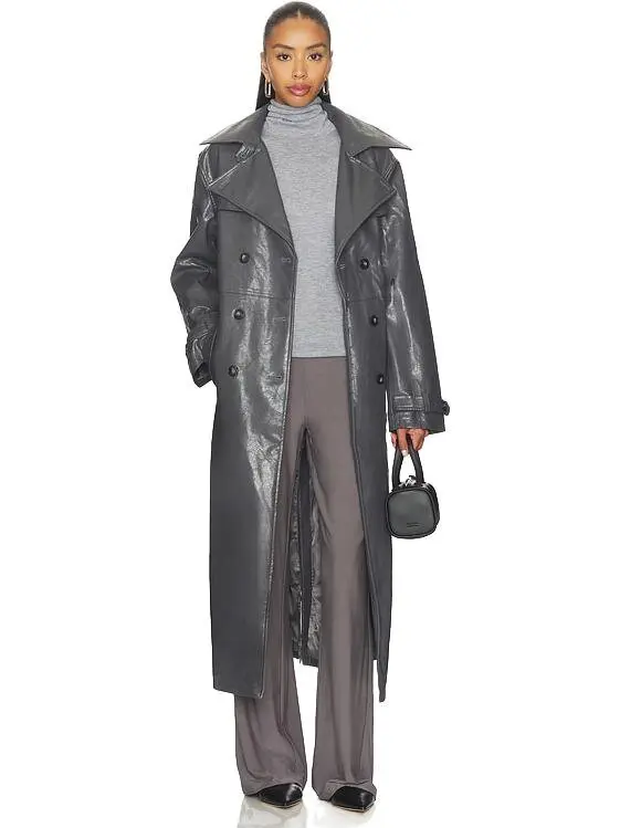 MADISON THE LABEL Hutson Trench - Charcoal