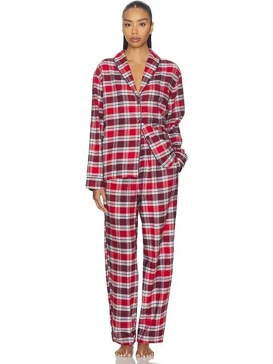 Lunya Brushed Flannel Pant Set - Rustle Plaid