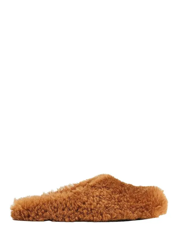 Marni Fussbett Sabot Shearling Mules - Caramel