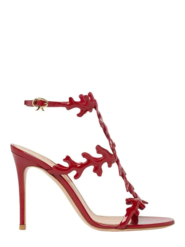 GIANVITO ROSSI 95mm Ocean Patent Leather Sandals - Rouge