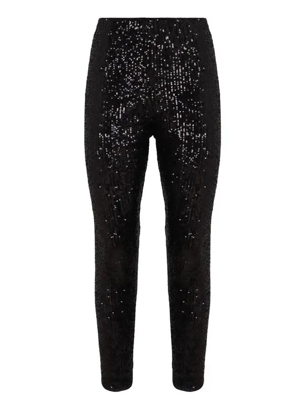 Max Mara Leggings With Sequins - Black