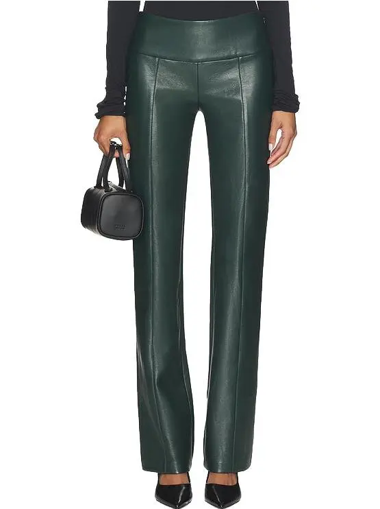 Amanda Uprichard Regency Faux Leather Pants - Moss