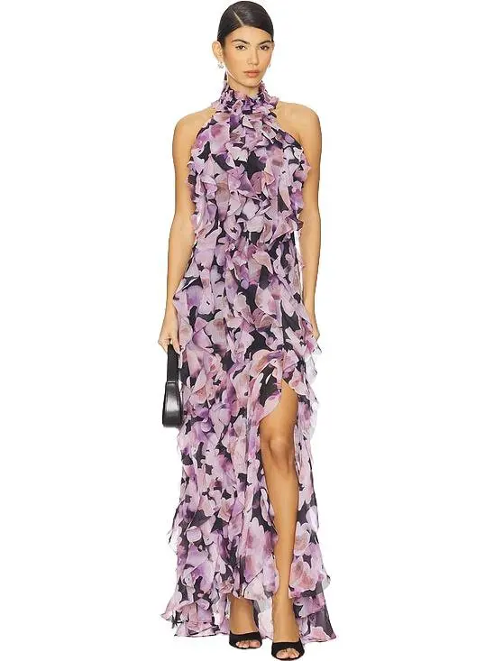 ELLIATT Solene Gown - Black & Lilac