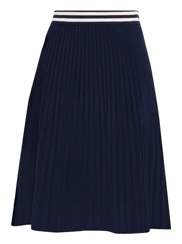 Thom Browne A-line Ribbed Knit Skirt - Navy
