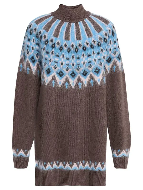 Staud Liza Fair Isle Sweater Dress - Banff