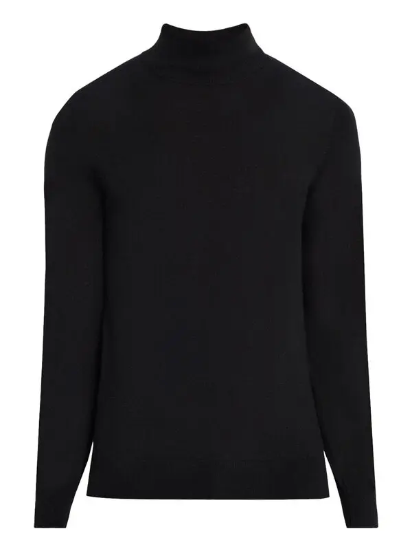 Neiman Marcus Cashmere And Silk Mock Neck Pullover - Black