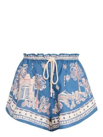ALEMAIS Acacia Linen Shorts - Blue Blue