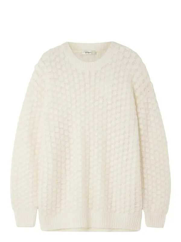 FRAME The Cloud Crew Open-knit Sweater - Cream