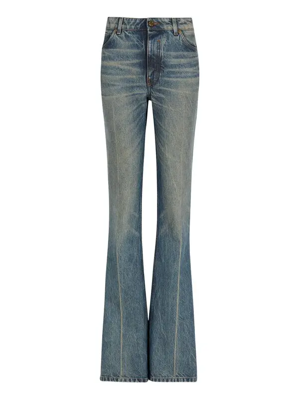 Balmain Faded Flared Jeans - Blue