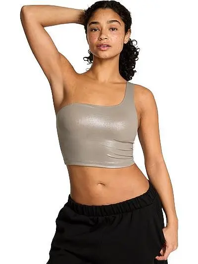 Pink Relay One-shoulder Bra Tank - Print