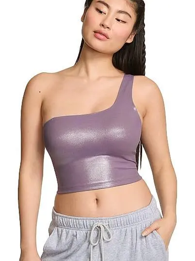 Pink Relay One-shoulder Bra Tank - Print