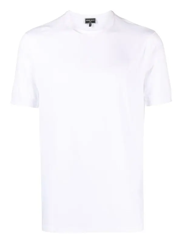 Giorgio Armani Icon Crew-neck T-shirt In Stretch Viscose Jersey - White
