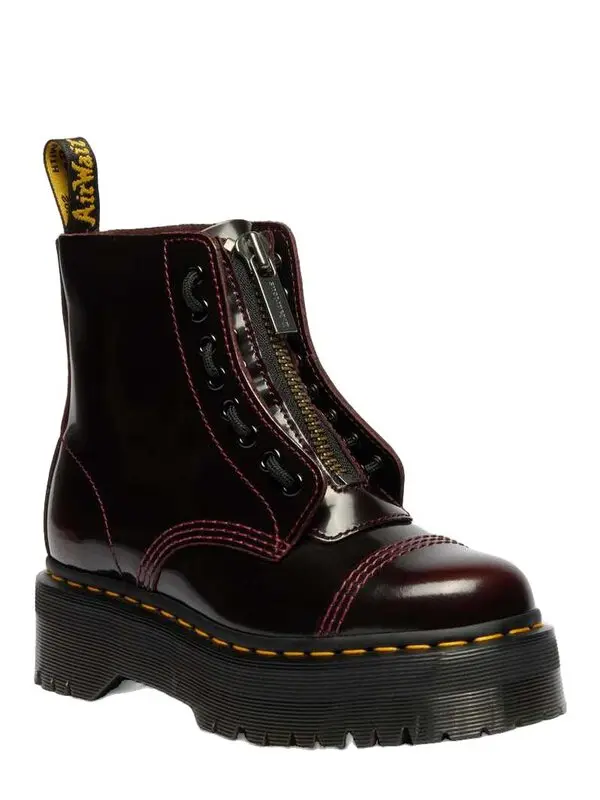 Dr. Martens Sinclair Arcadia Leather Platform Boots - Red