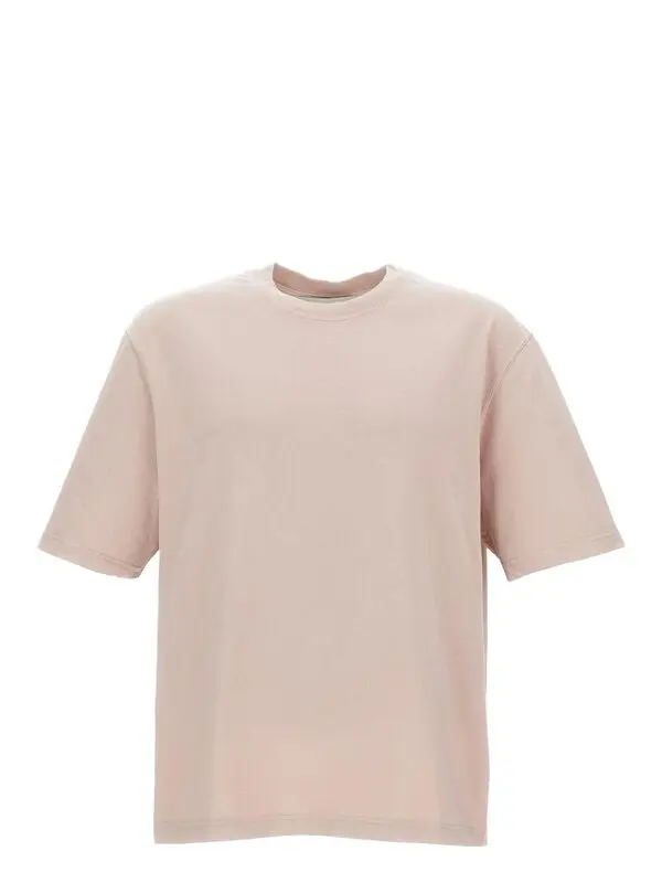 GOLDEN GOOSE Relaxed Fit T-shirt With Logo Patch - Rose