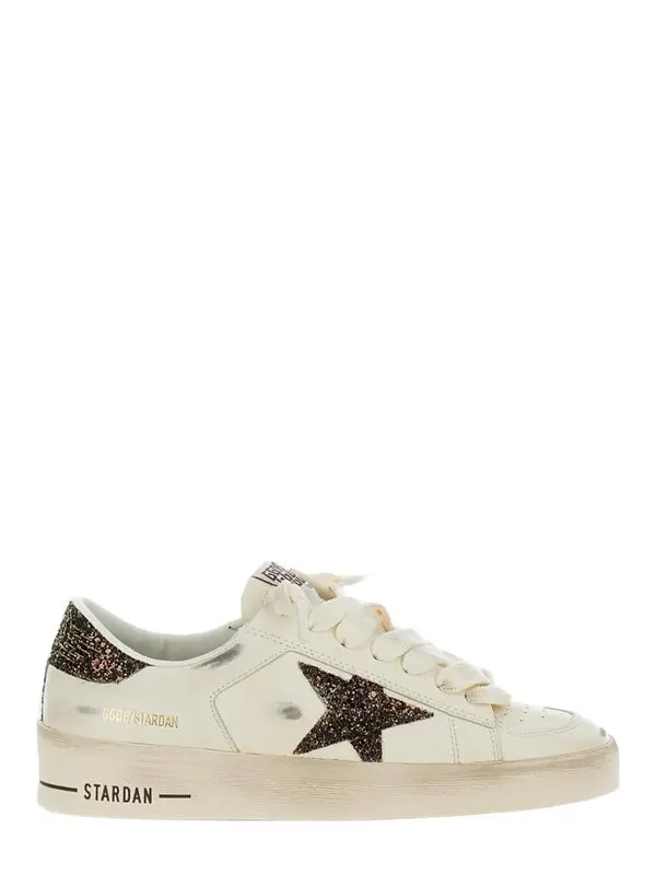 GOLDEN GOOSE Stardan Sneakers With Glitter - White