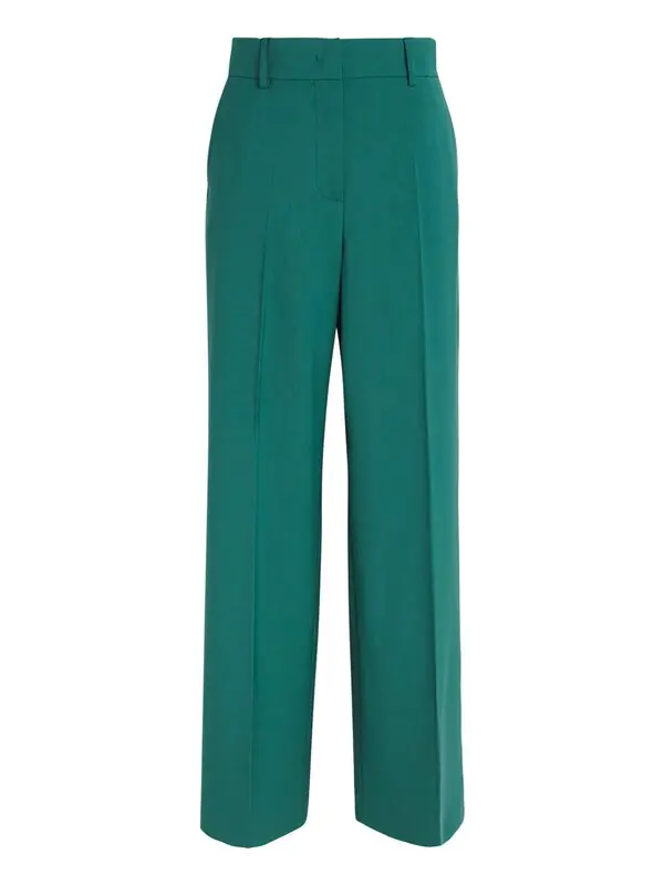 Max Mara Virgin Wool Tailored Trousers - Green